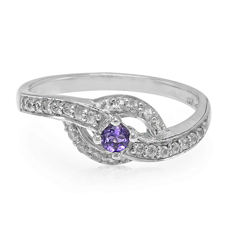 Sophisticated Ceylon Iolite Silver Ring, Sri Lanka 0.07ct