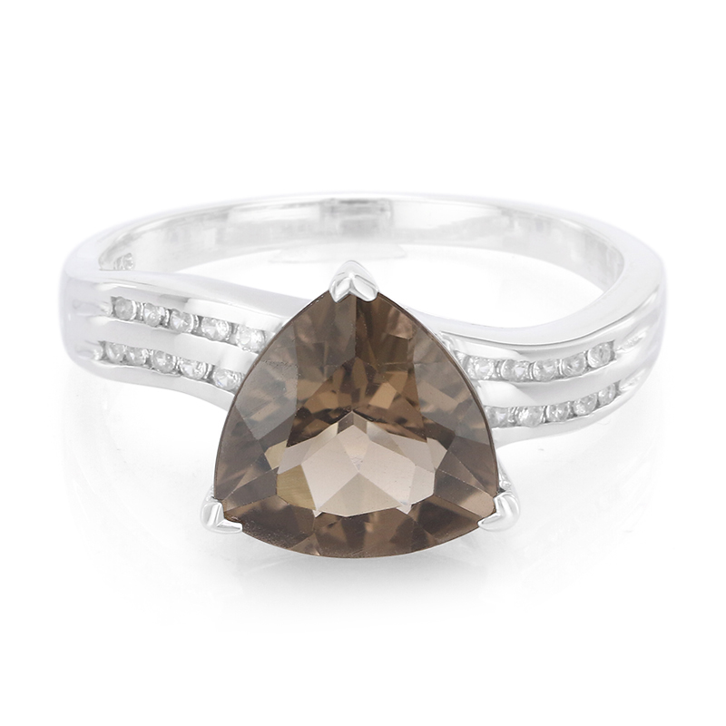 Braziliaanse Rookkwarts 925 zilveren ring, 2.37ct