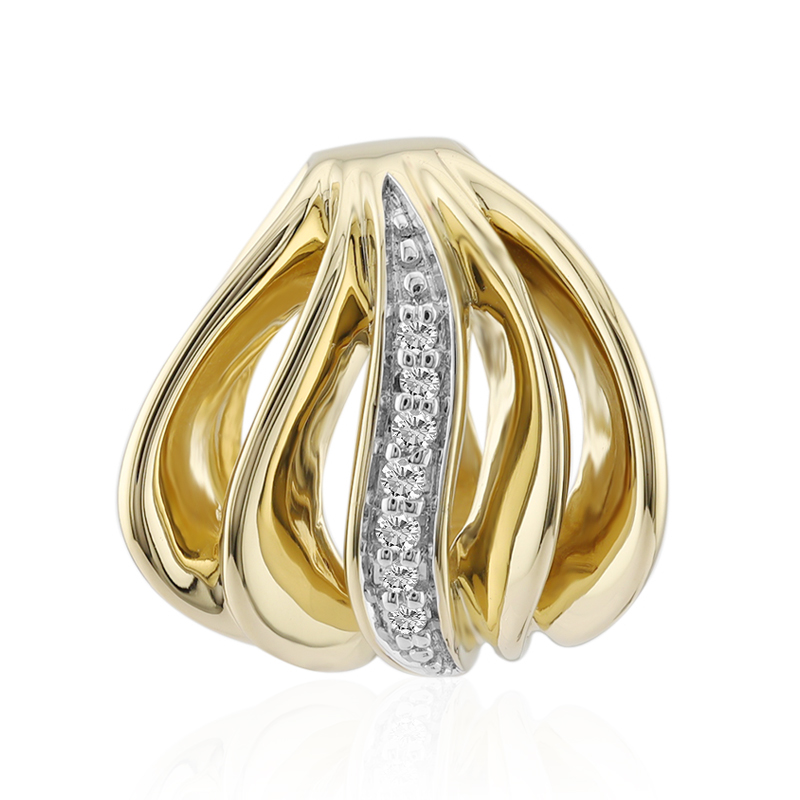 0,041 ct Diamant-Akzent 925 Silber-Anhänger, Modern