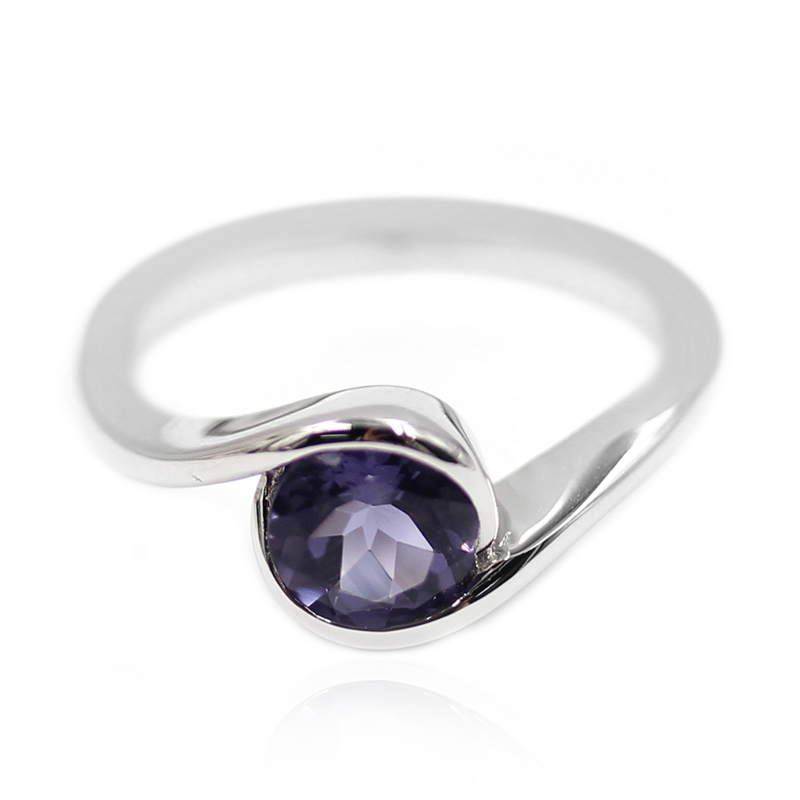 Brazilian Blueberry Quartz 925 Silver Ring, 0.712ct