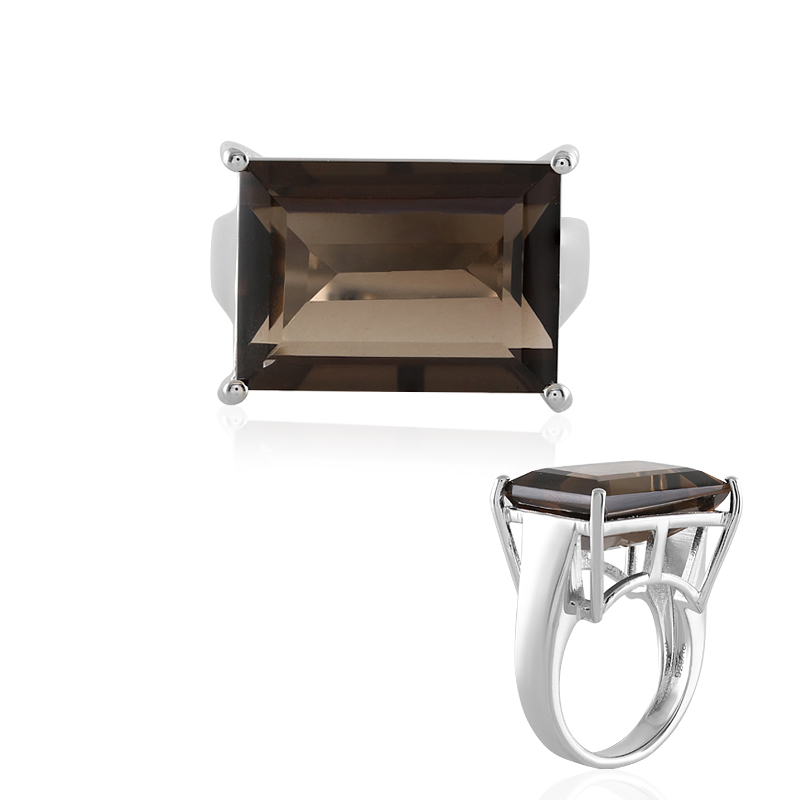 Zilveren ring met een rookkwarts-2771DI | Juwelo sieraden