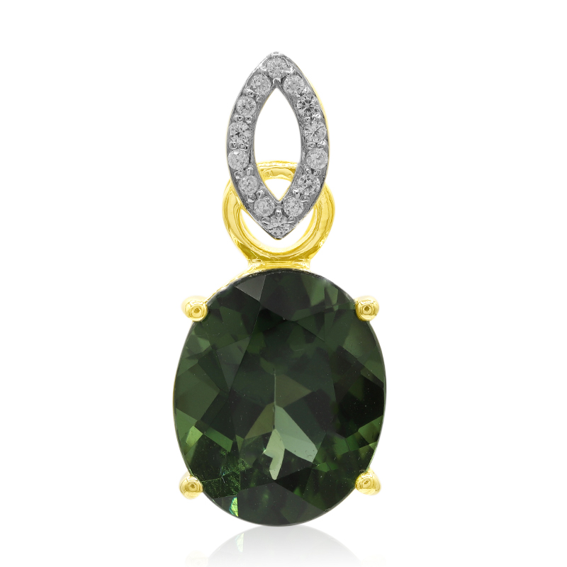 Grüner Apatit-Goldanhänger (Tenner Diniz)-3077YB | Juwelo Schmuck