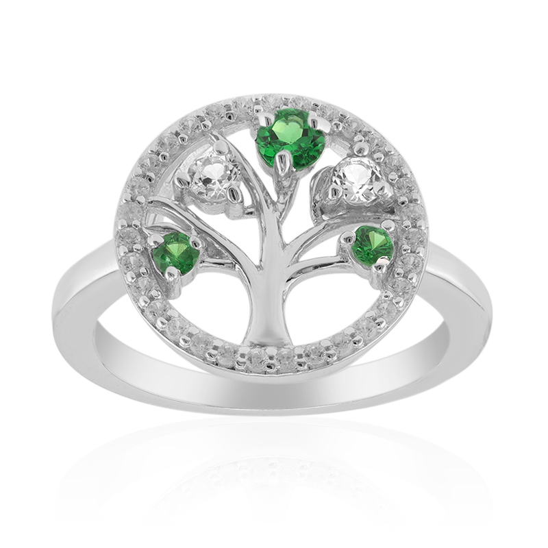 Tsavoriet Sterling Zilveren Boom Ring