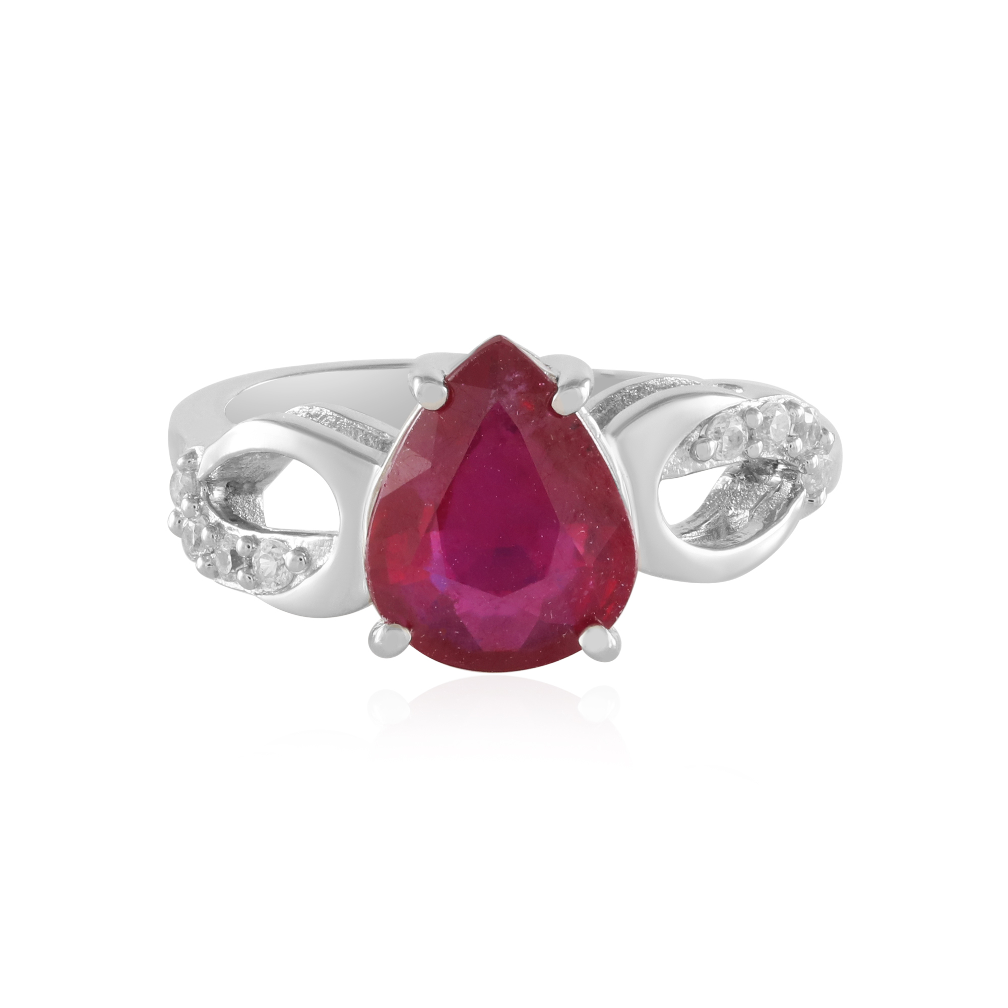 Madagascar Ruby Platinum Silver Ring
