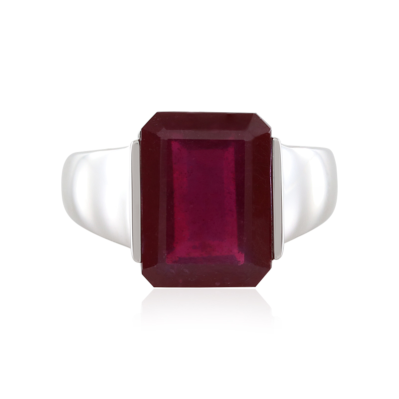 Madagascar Ruby 925 Silver Ring, 8.1ct Octagon Cut