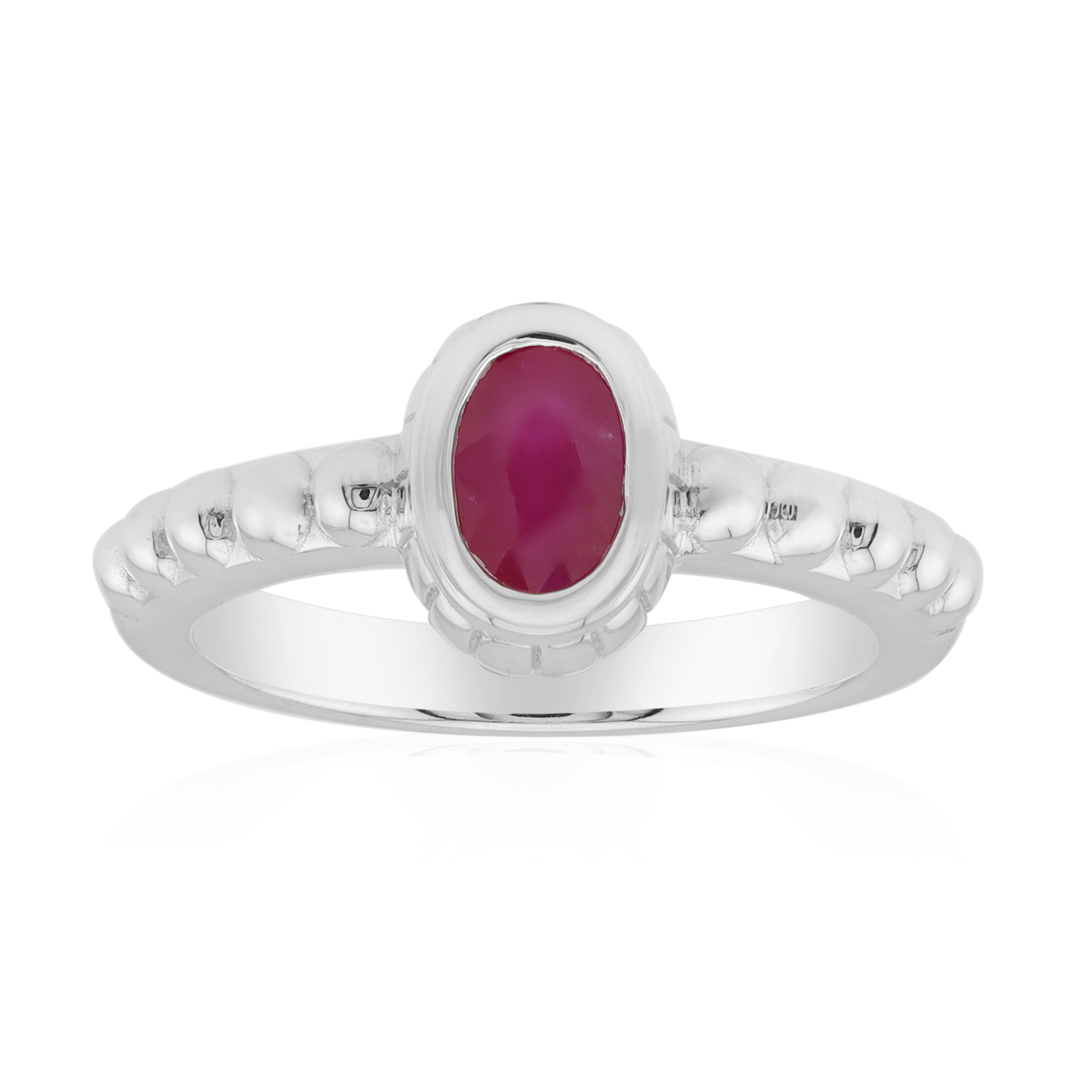 Ring van Sterling Zilver met Birmese Robijn