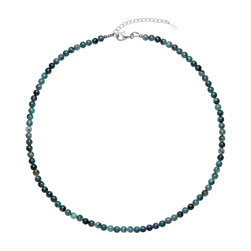 Smaragd Perlen Sterling Silber Halskette