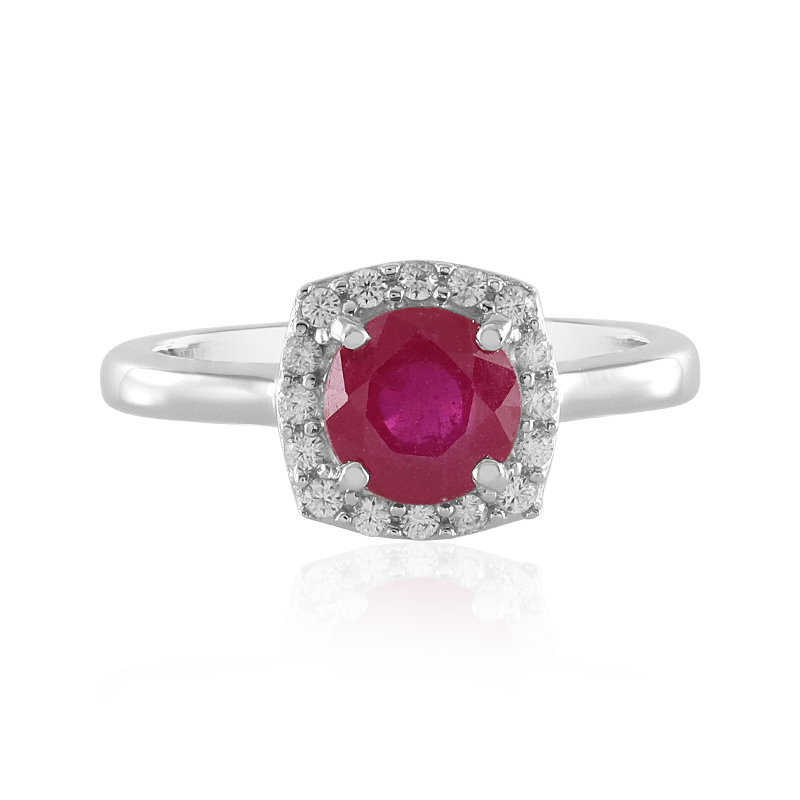 Madagascar Ruby & Zircon Silver Ring, 1.04ct