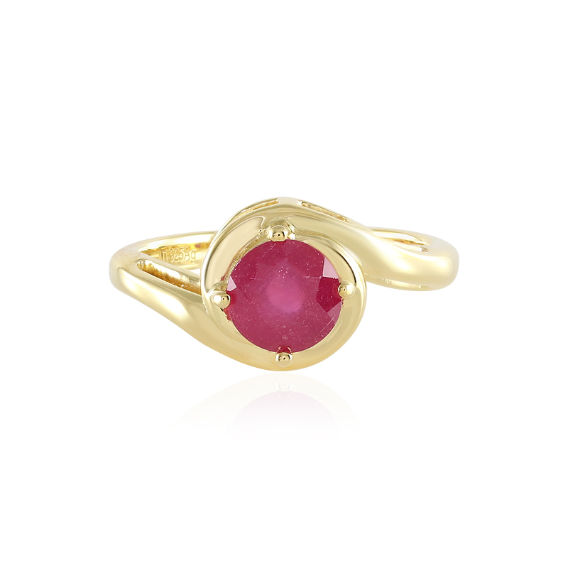 Madagascar Ruby Gold-Plated Silver Ring, 1.071ct