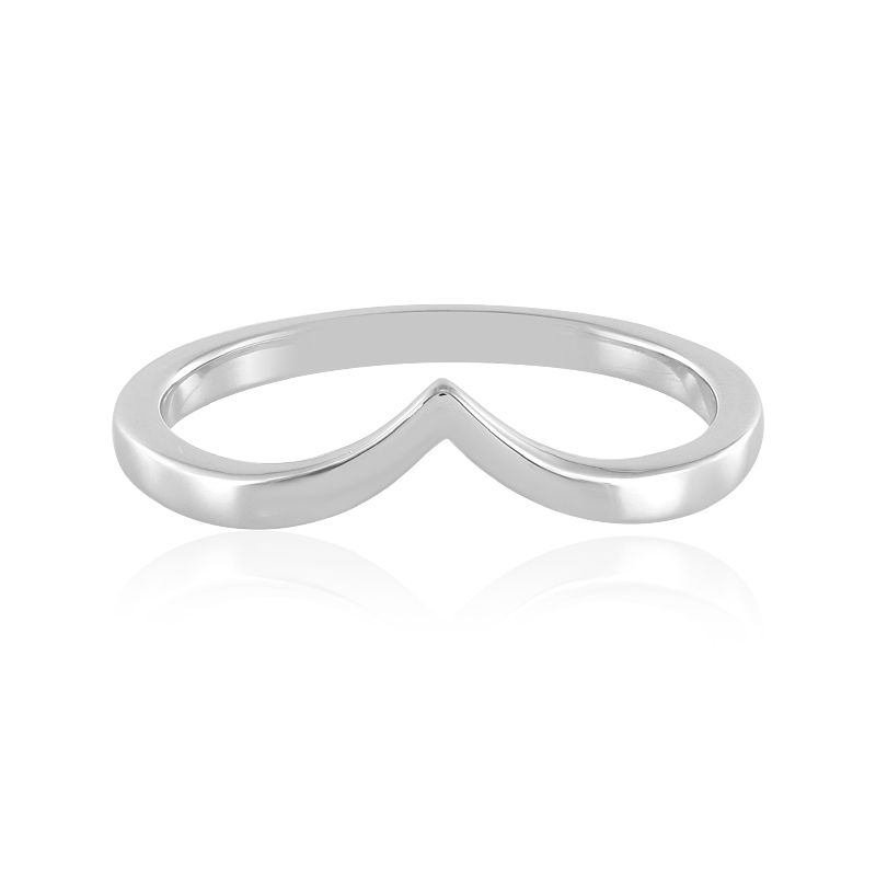 Platinized 925 Sterling Silver Wishbone Ring