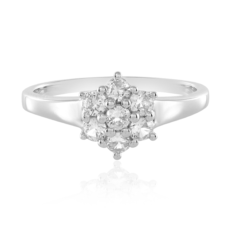 Kambodschanischer Zirkon Platinplattierter Silberring, 1,026 ct