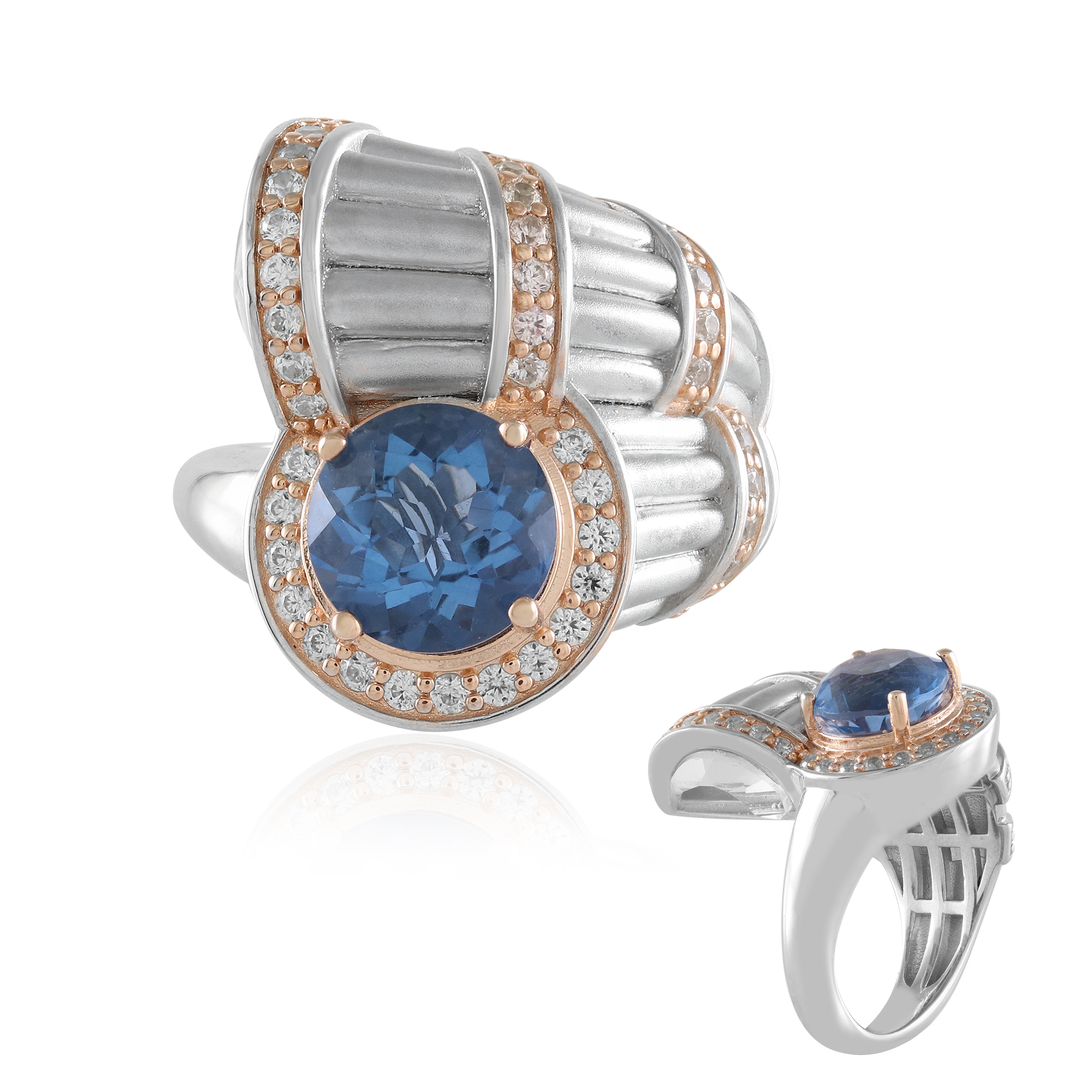 Color-Change Fluorite Silver Ring
