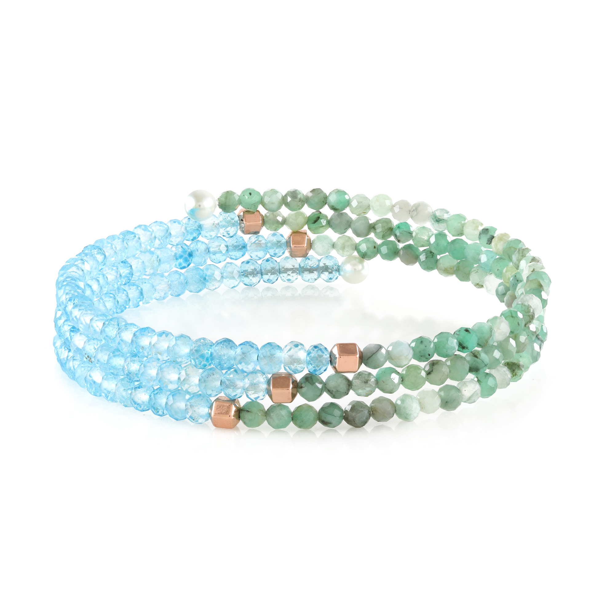 Riya Multi-Gemstone Stalen Armband