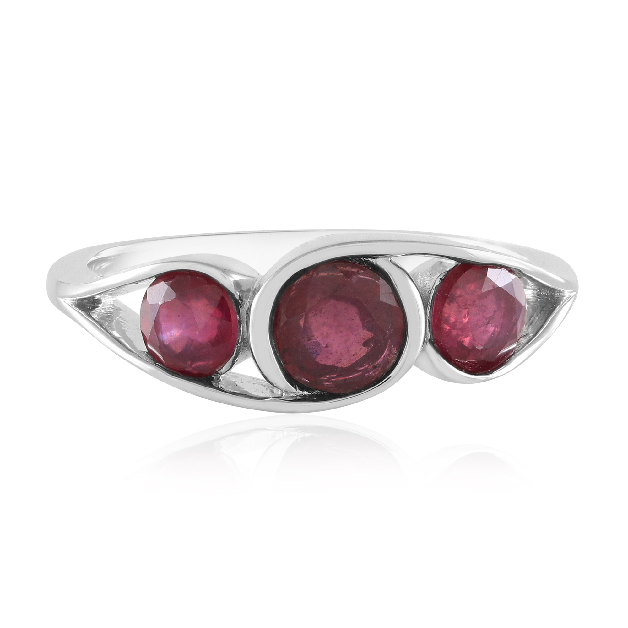 Madagascar Ruby Platinum-Plated Silver Ring