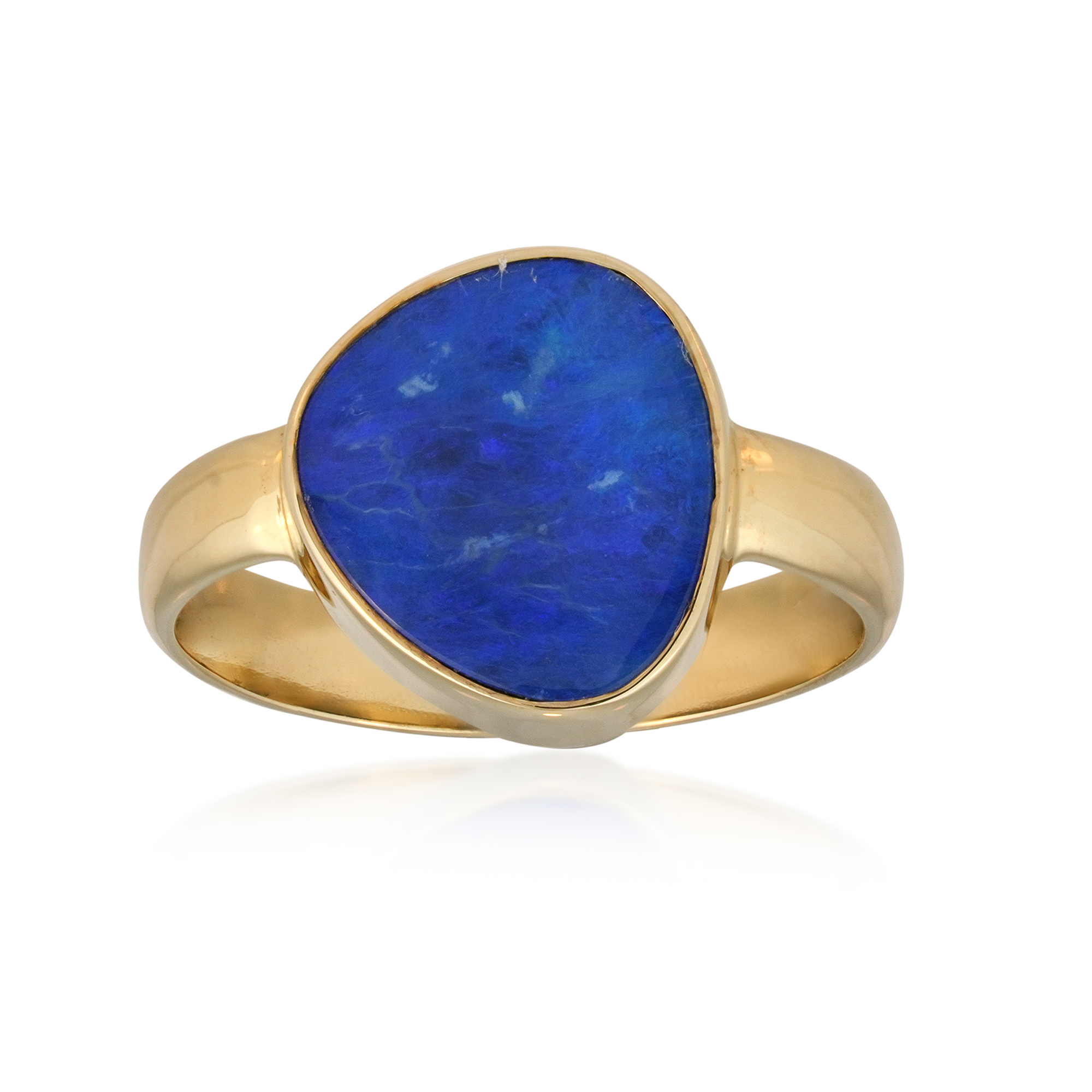 Opal Doublet Gold-Plated Sterling Silver Ring