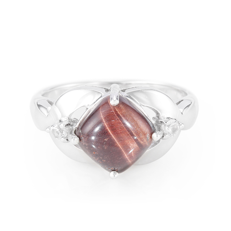 Red Tiger Eye Silver Ring, Mexico, 2.03 ct