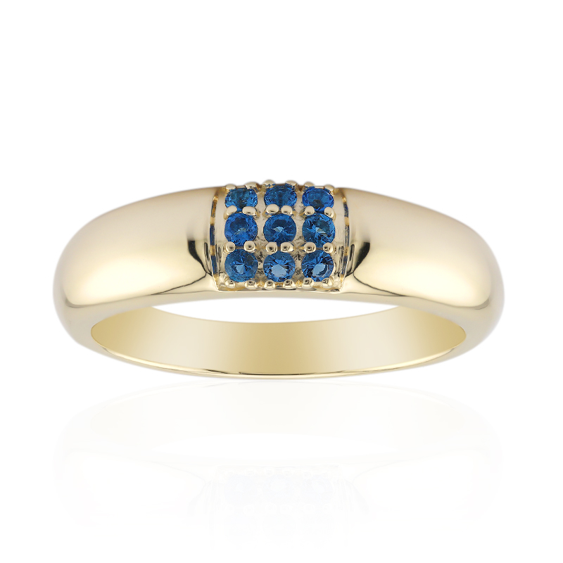 Raffinierter deutscher Hauyne 9K Gold Ring, 0,153ct