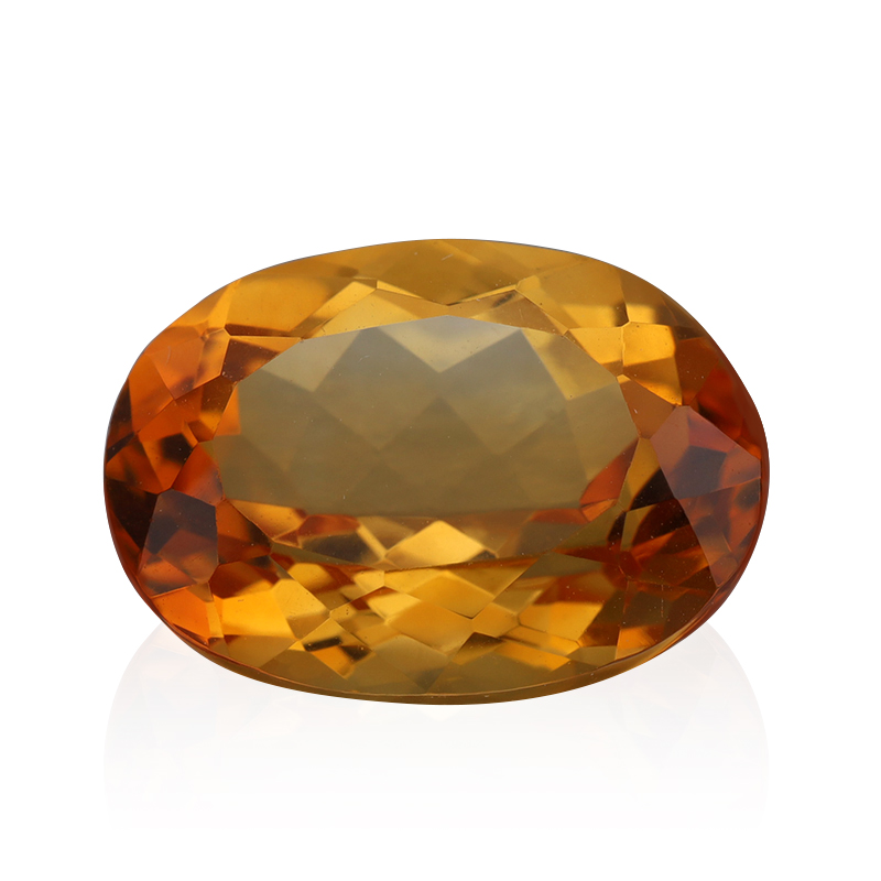 Mandarin Citrine Gemstone, Oval 4.42 ct, Brazil