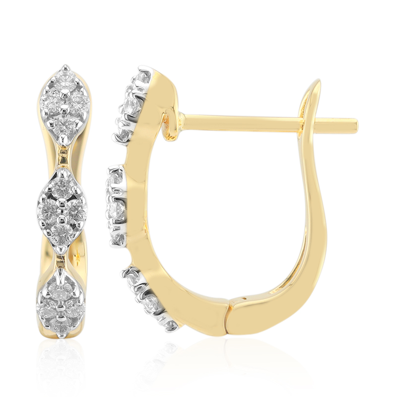 SI1-Diamanten 375 Gold-Ohrringe, 0,21 ct