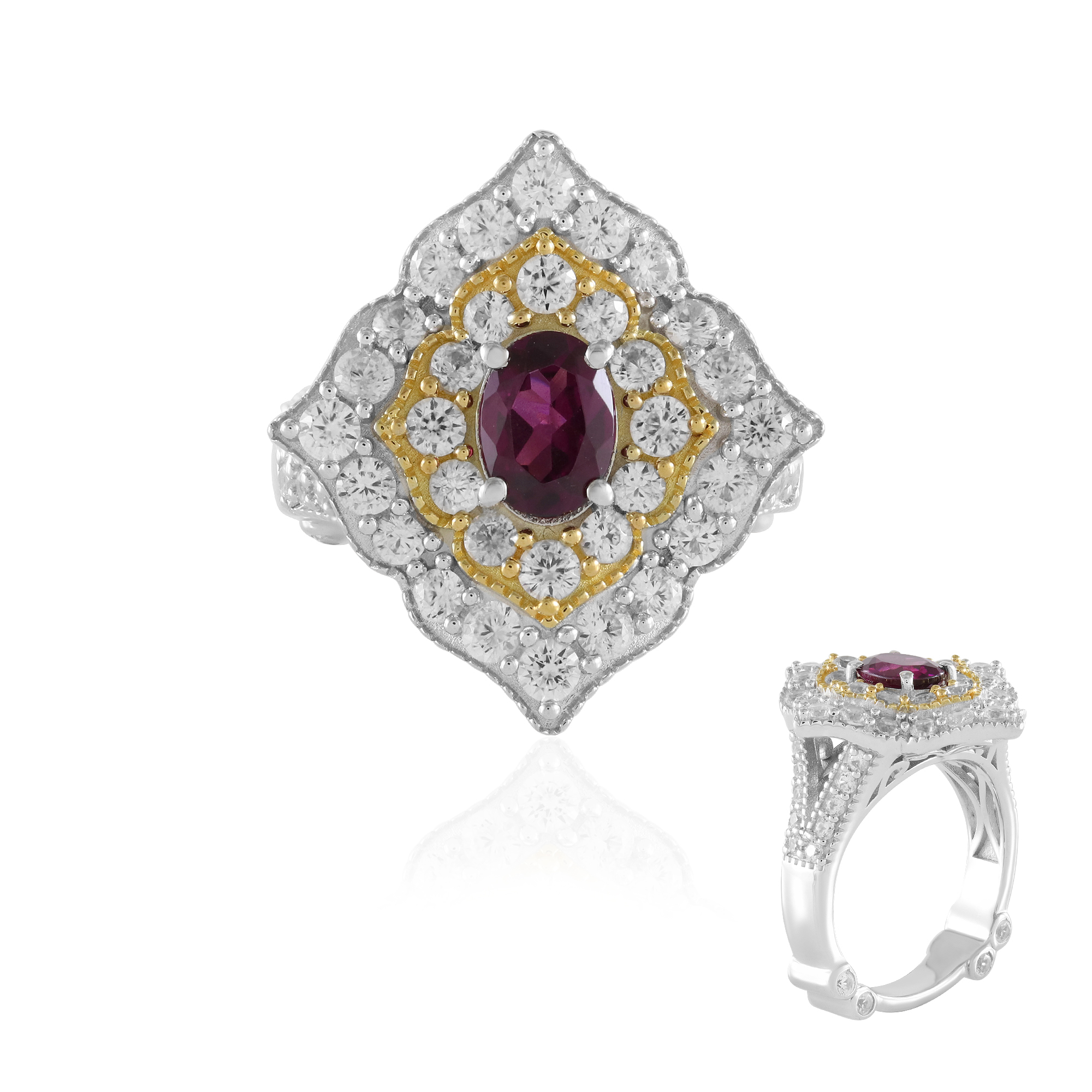 Rhodolith Ring aus Sterlingsilber von Dallas Prince